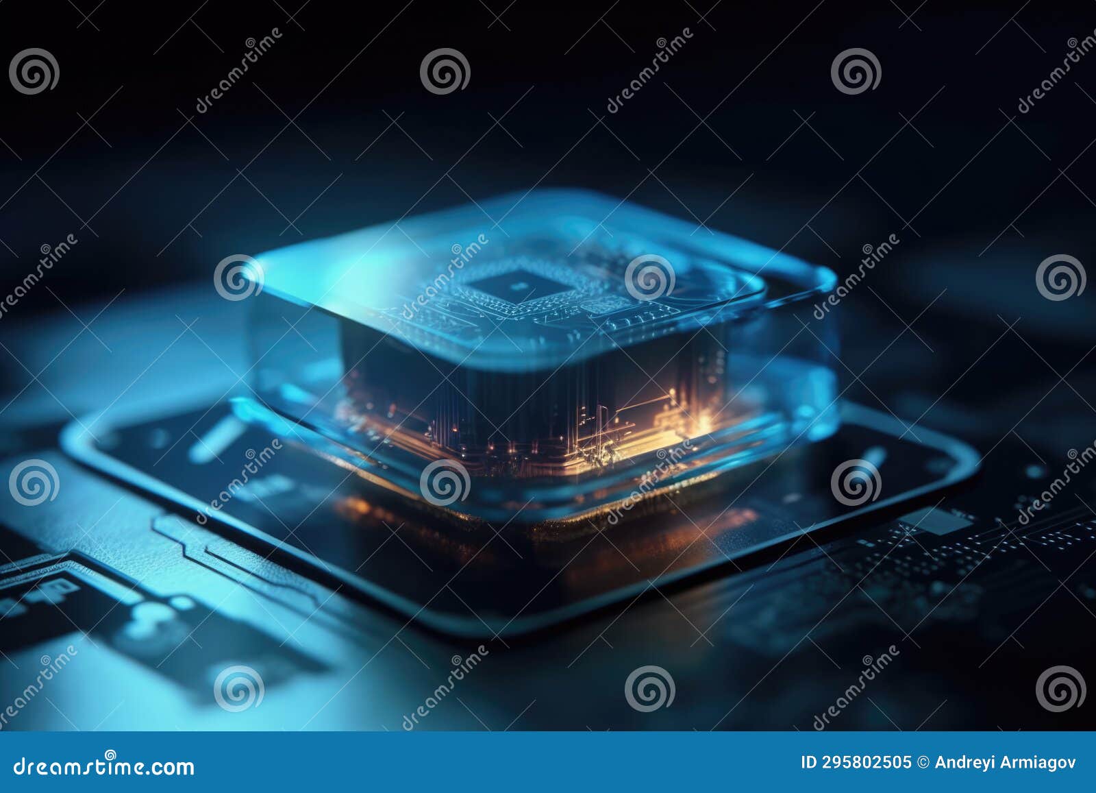 Computer Chip Concept Modern Biological Computers. Generative AI Stock ...