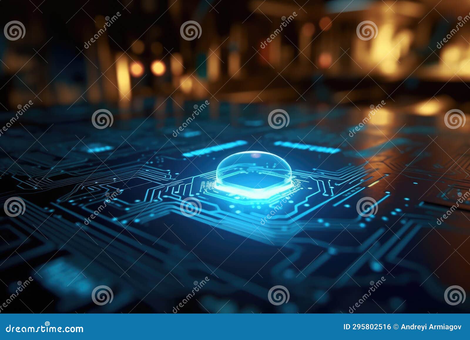 Computer Chip Concept Modern Biological Computers. Generative AI Stock ...