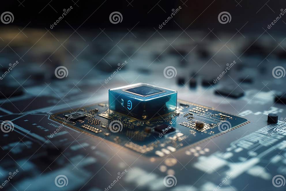 Computer Chip Concept Modern Biological Computers. Generative AI Stock ...