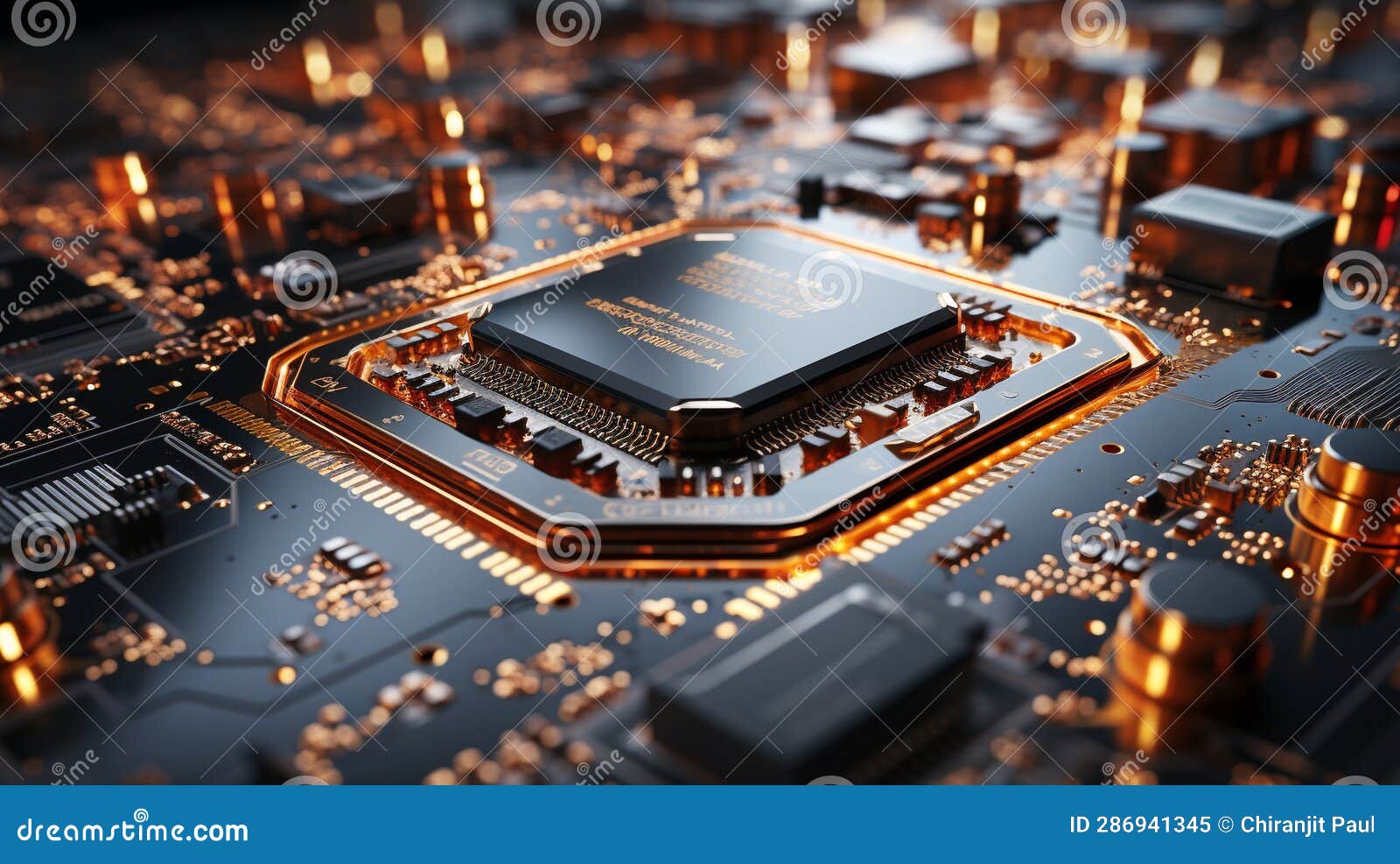 A Computer Chip on a Dark Background Editorial Image - Image of ...