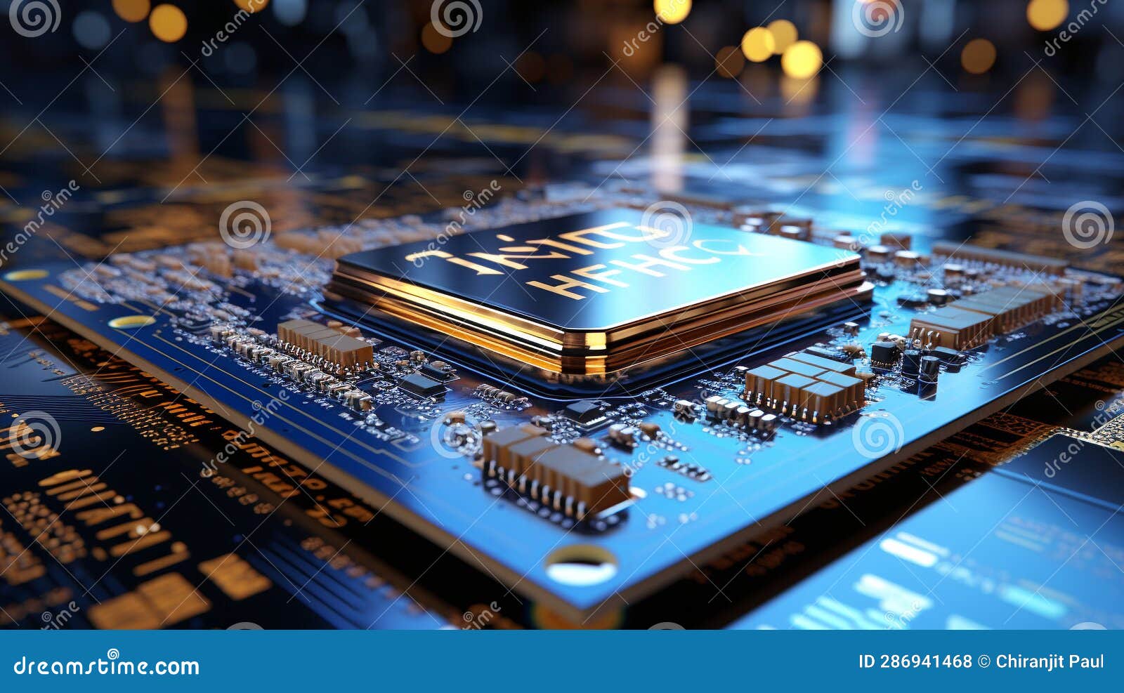 A Computer Chip on a Dark Background Stock Photo - Image of hardware ...