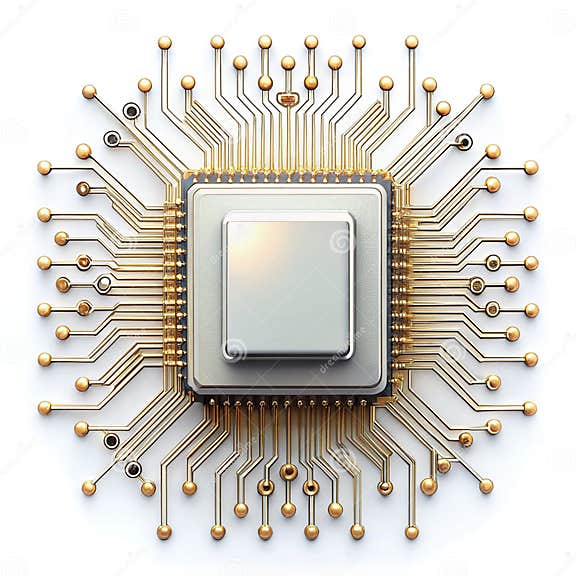Computer Chip Design with Circuits and Electronic Connections Stock ...