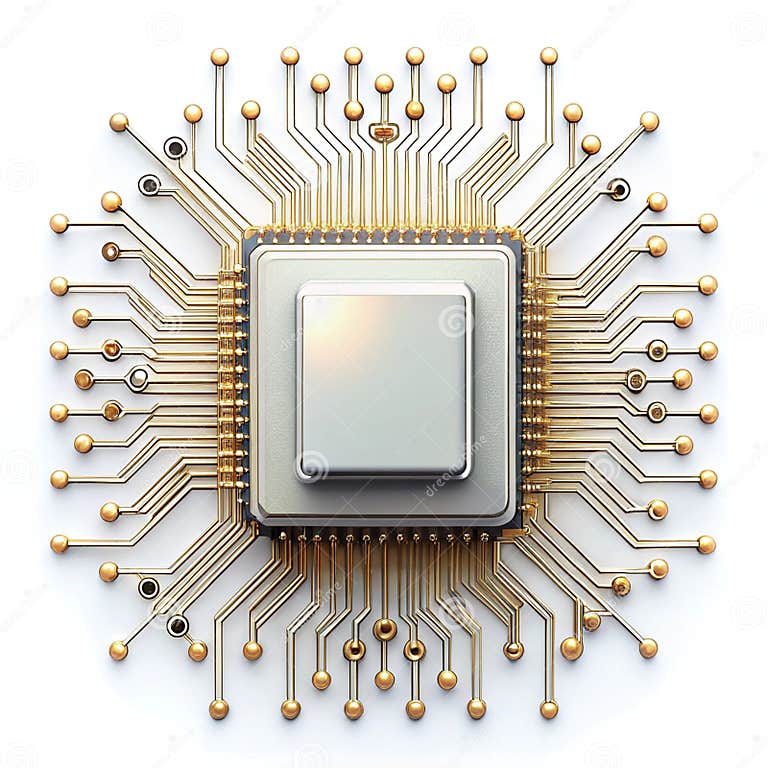 Computer Chip Design with Circuits and Electronic Connections Stock ...