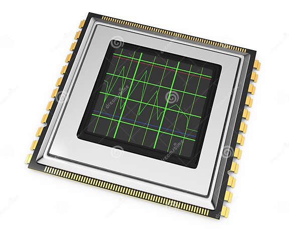 Computer chip with diagram stock illustration. Illustration of ...