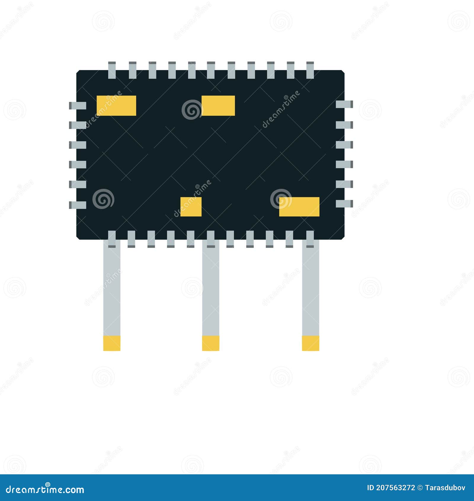 Computer Chip. Digital Chip Stock Vector - Illustration of microchip ...