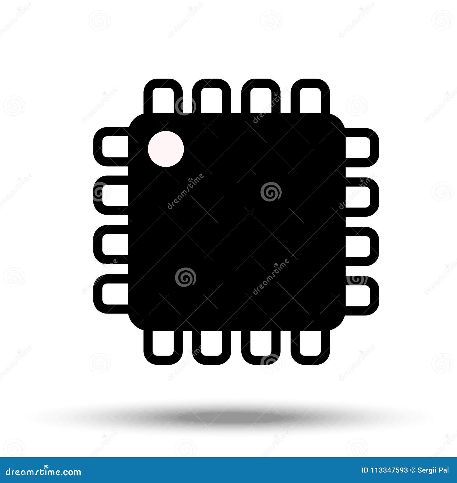 Computer Chip. Electronic Microprocessor. Stock Vector - Illustration ...