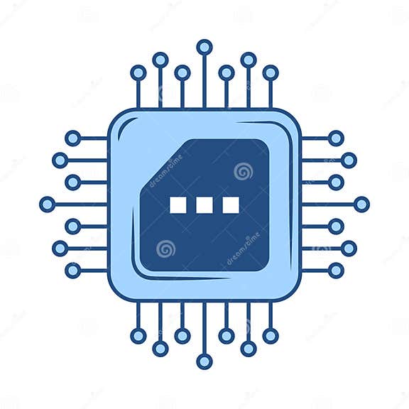 Computer Chip Electronic System Stock Illustration - Illustration of ...