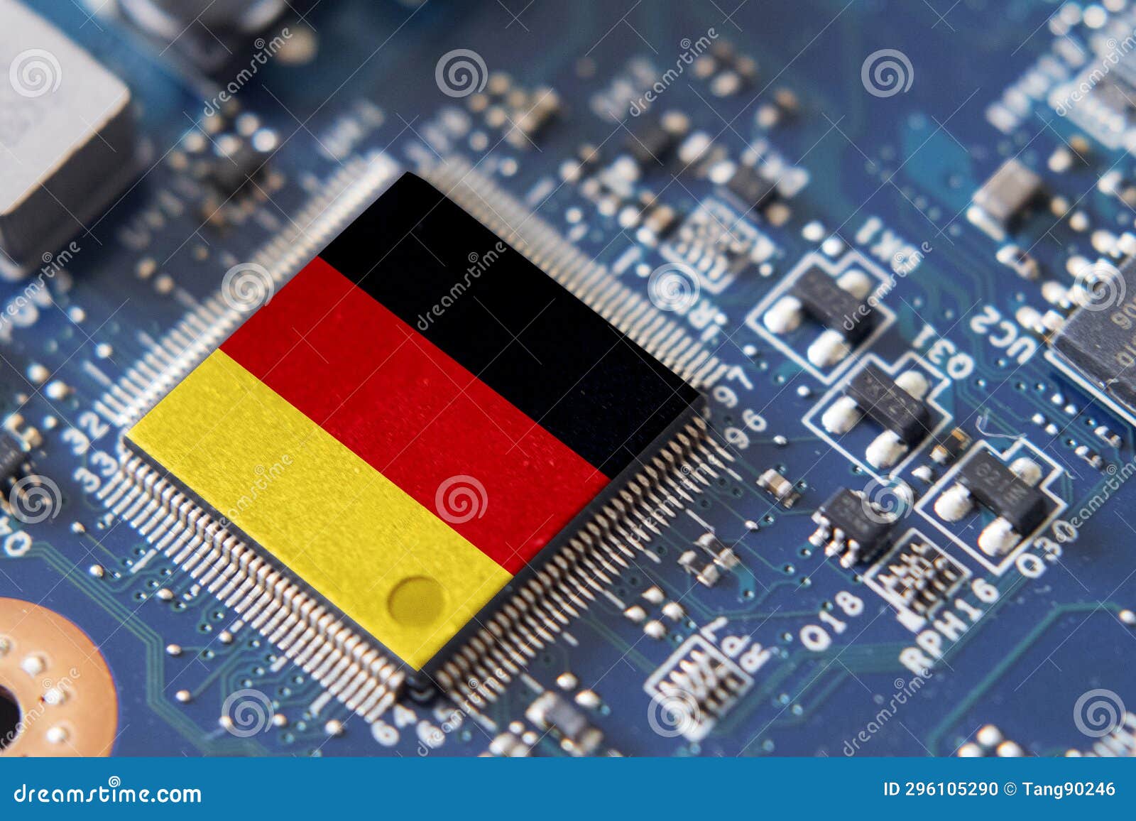 Computer Chip with Germany Flag Stock Photo - Image of semiconductor ...