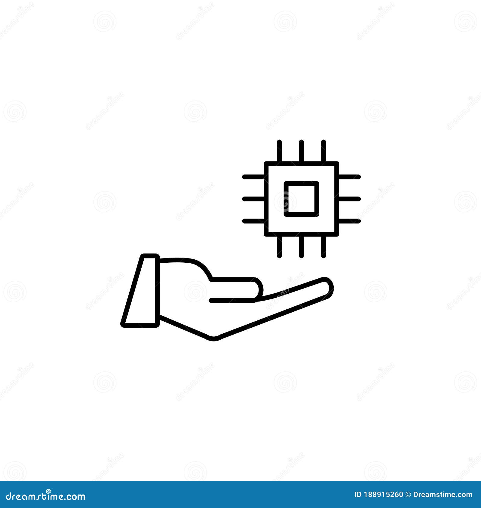 Computer Chip, Hand Icon. Element of Technology Icon for Mobile Concept ...