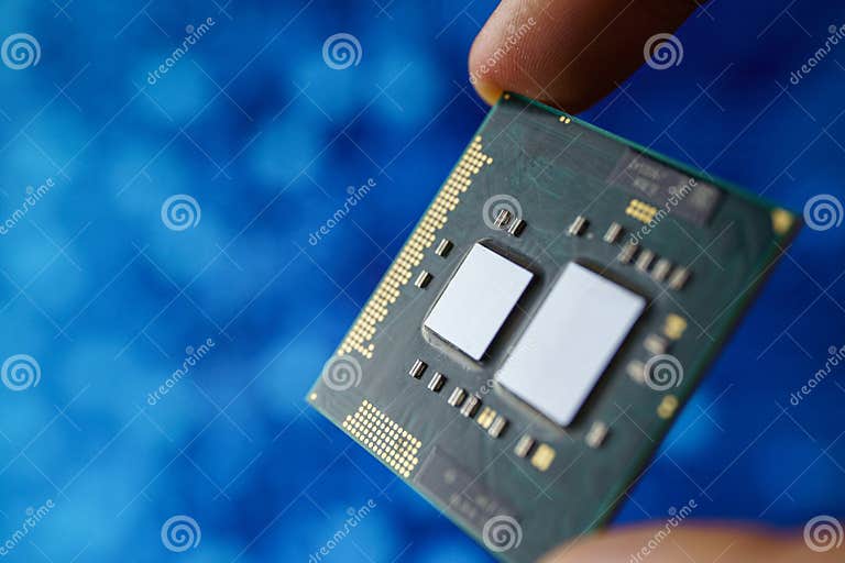 Computer Chip In Hands A Chipset Is A Set Of Electronic Component That Is Integrated And Flows 9382