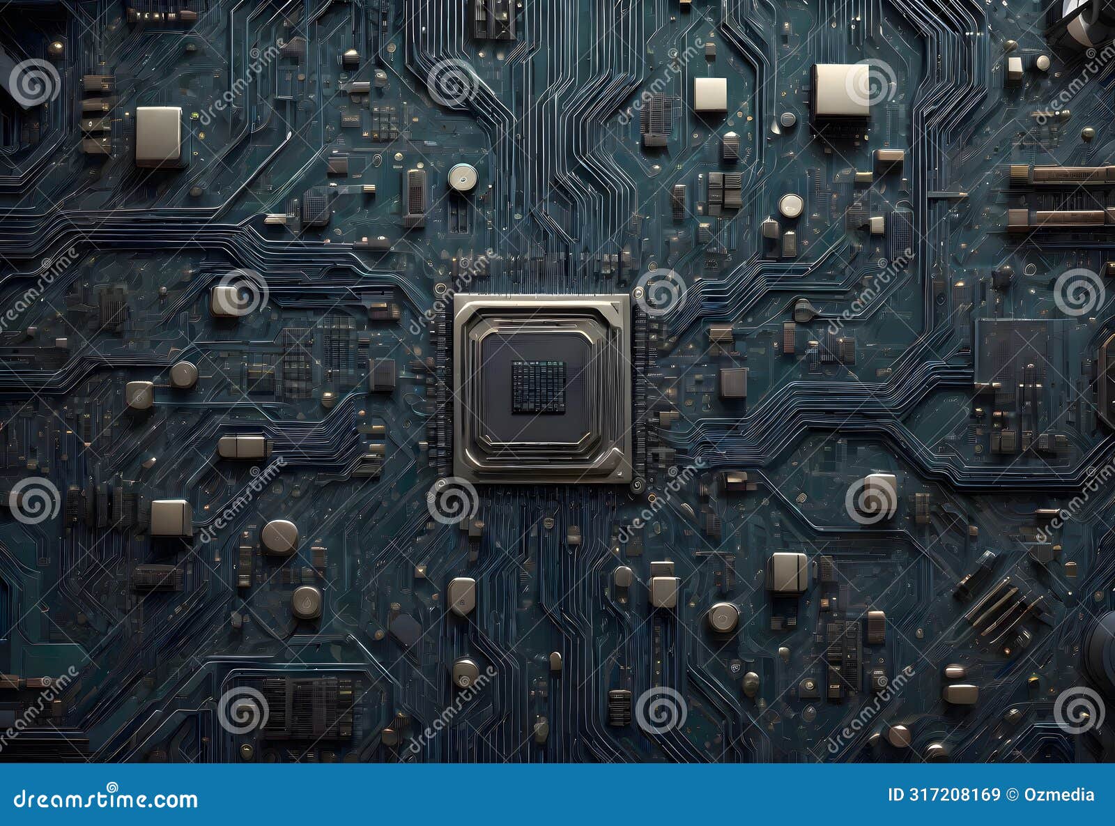 Computer Chip Hardware Design, Generative AI Stock Illustration ...