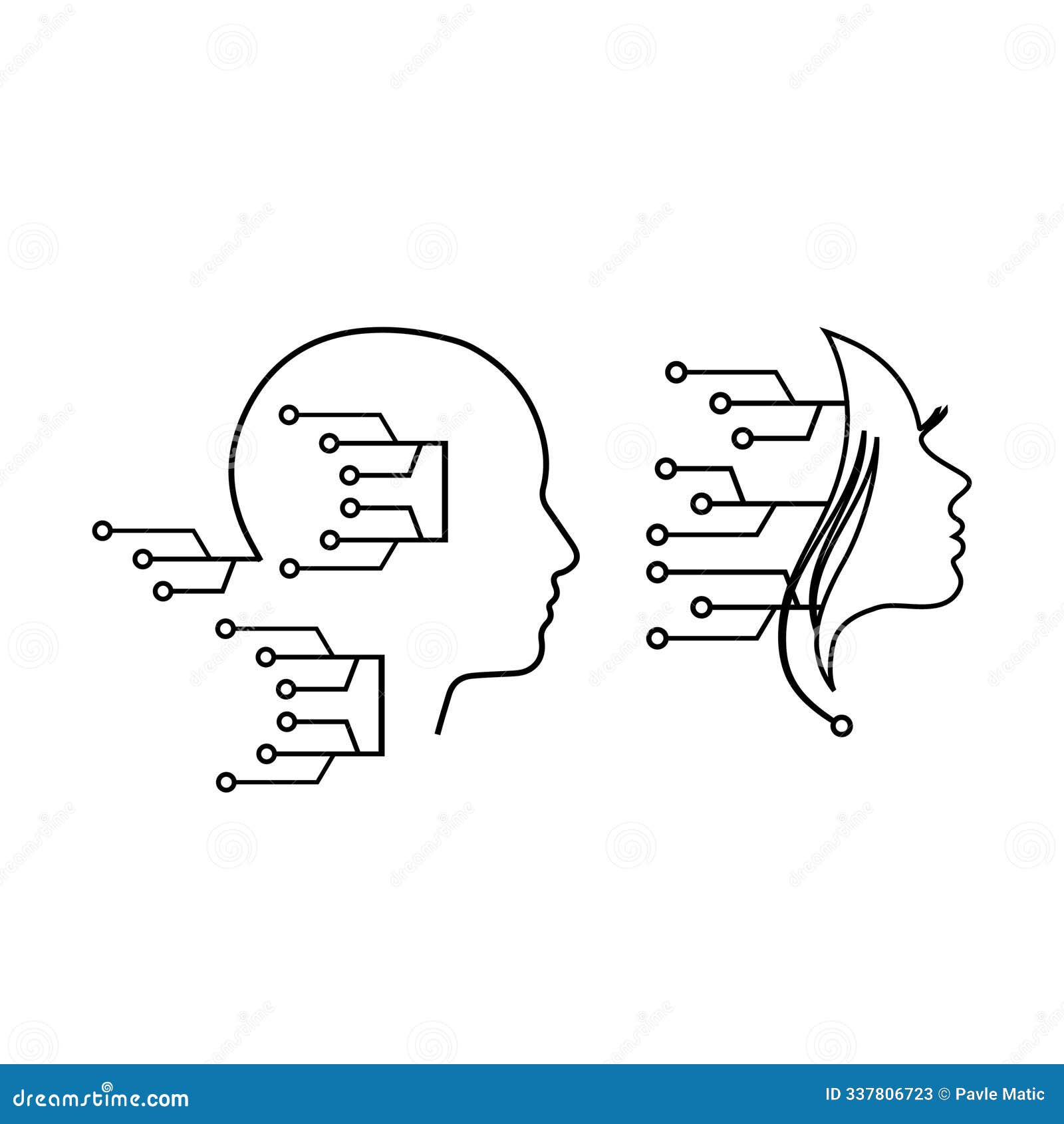 Computer chip heads stock illustration. Illustration of presentation ...