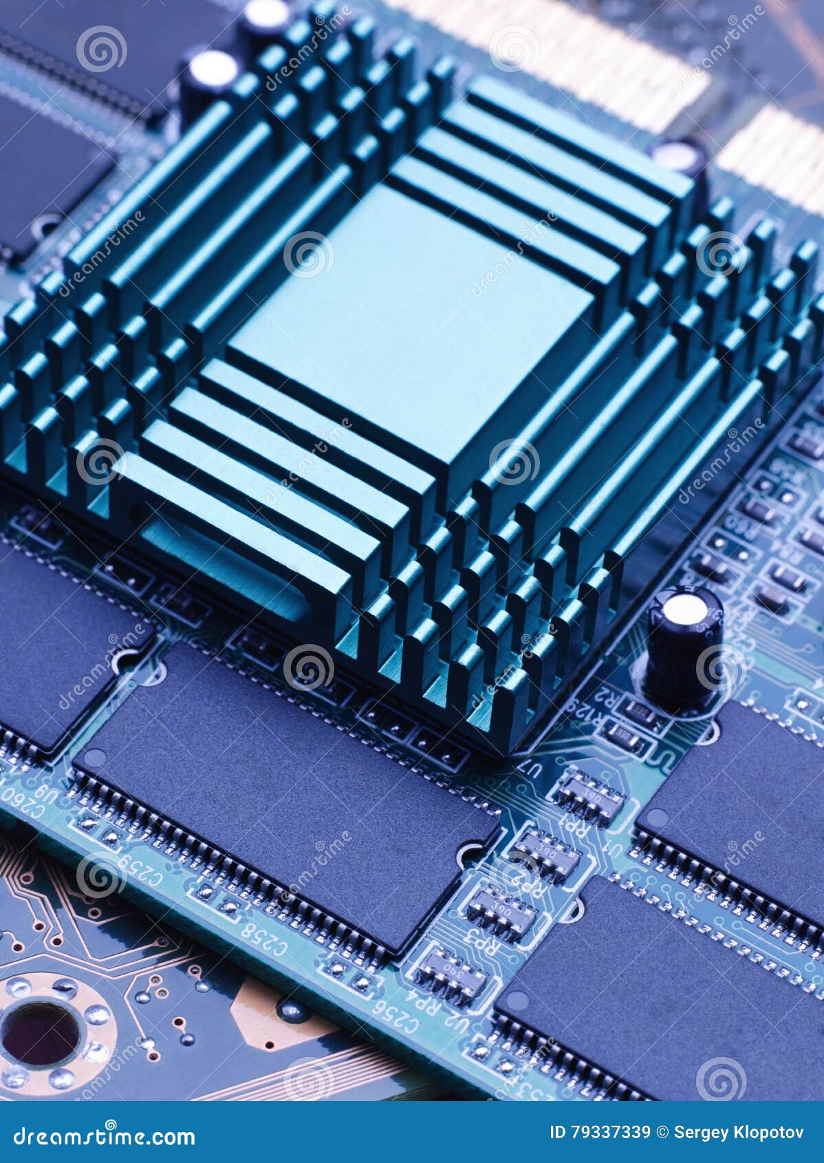 The computer chip. stock image. Image of electronic, microchip - 79337339