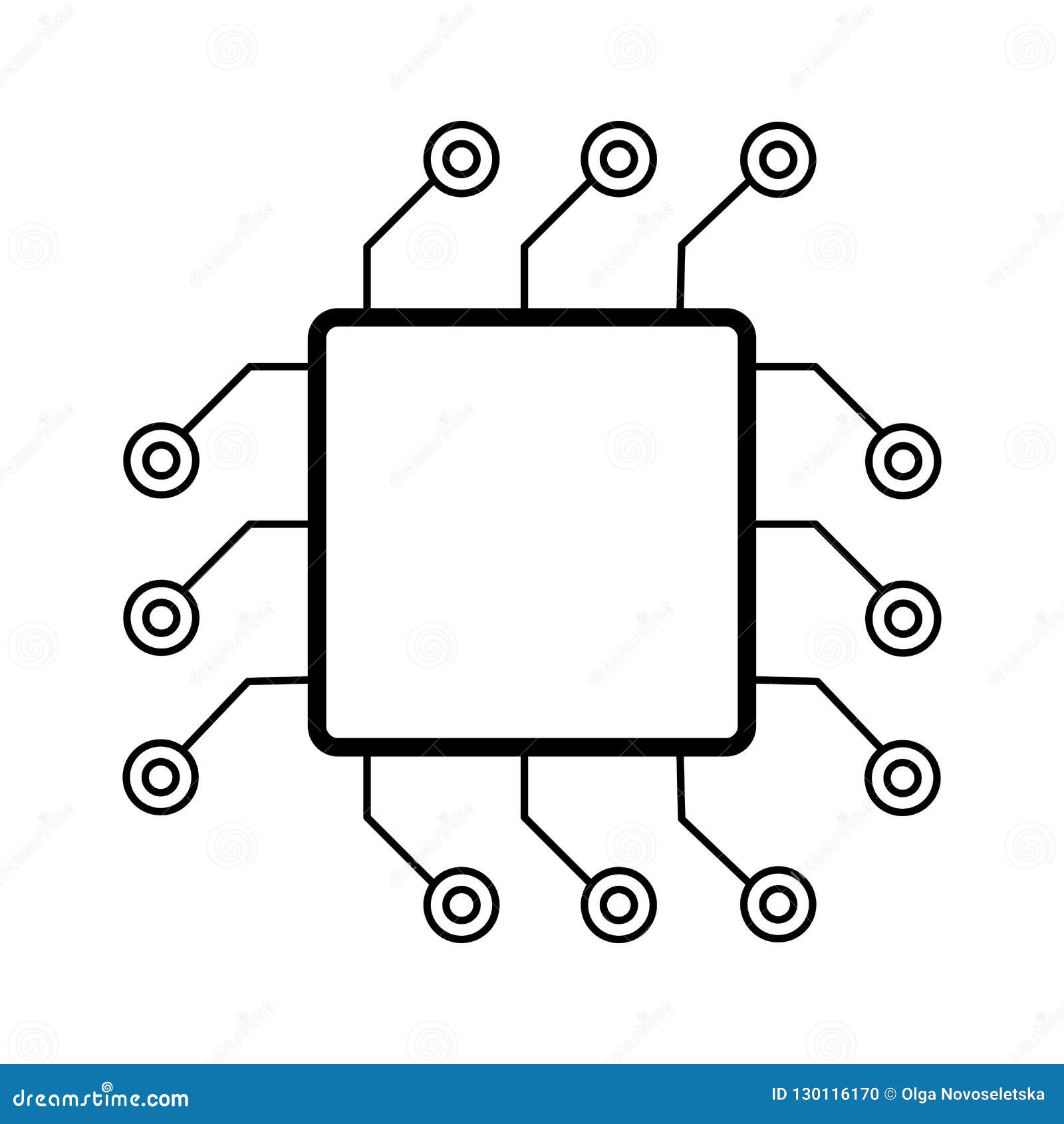 Computer Chip Icon. Accessories for Digital Devices Stock Vector ...