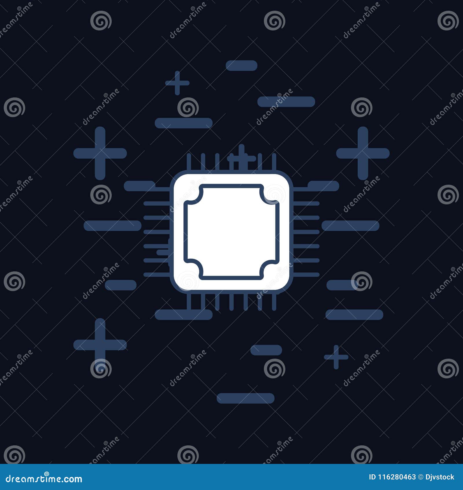 Computer chip icon stock vector. Illustration of online - 116280463