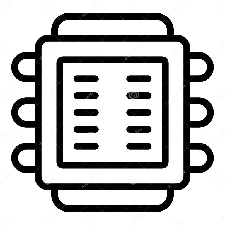 Computer Chip Icon Representing Central Processing Unit Processing Data ...