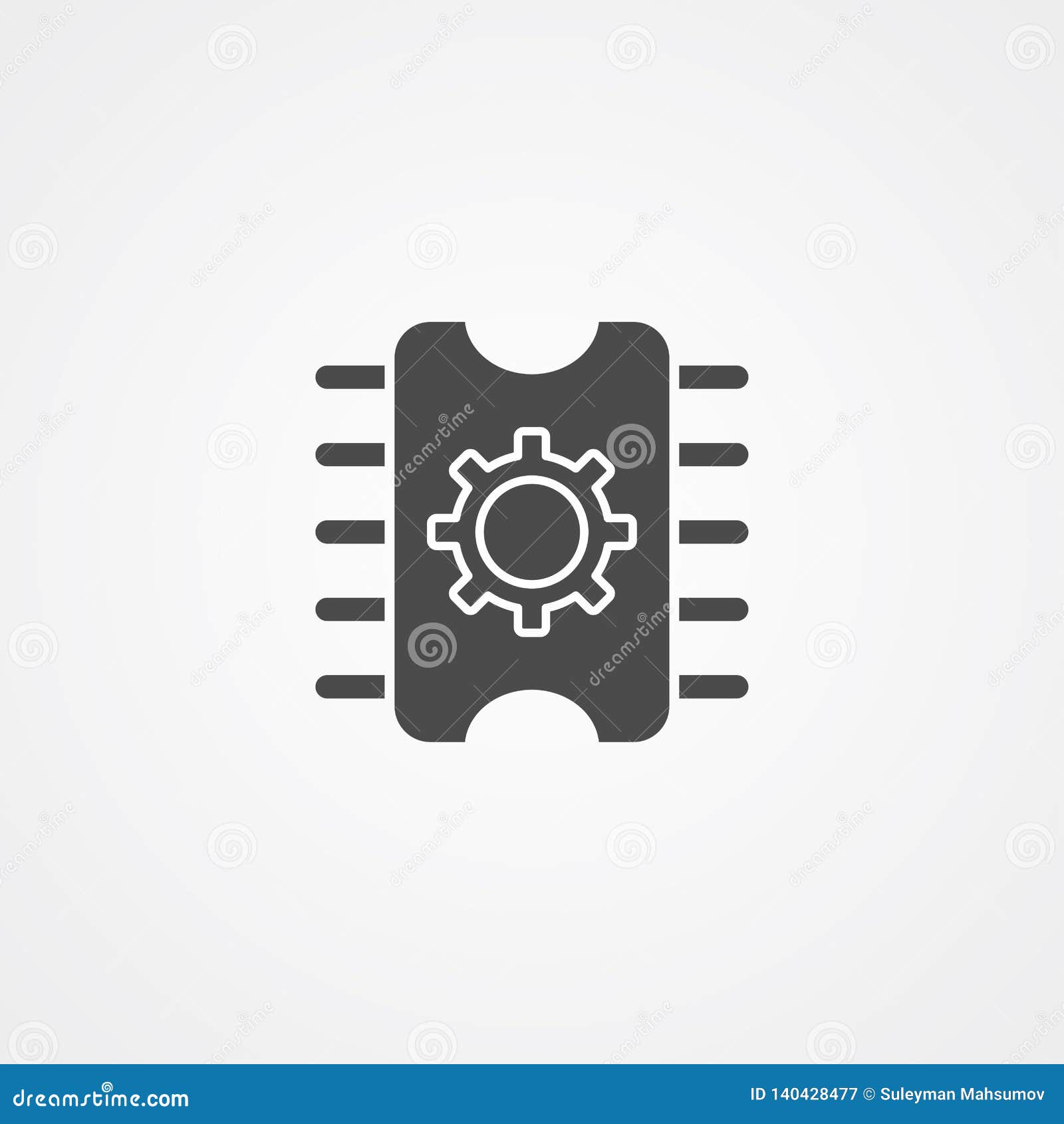 Computer Chip Vector Icon Sign Symbol Stock Vector - Illustration of ...