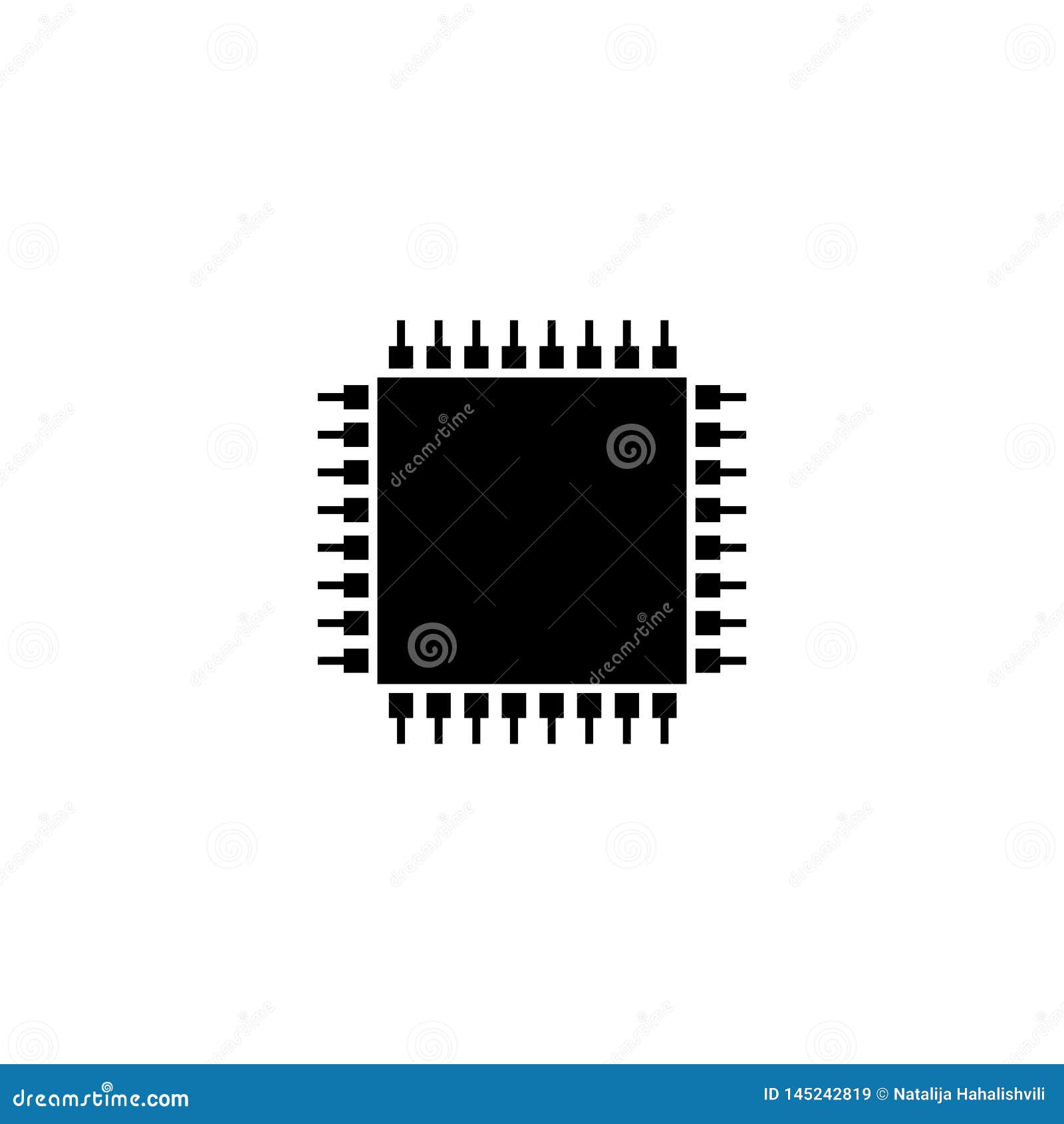 Computer Chip icon vector stock vector. Illustration of design - 145242819