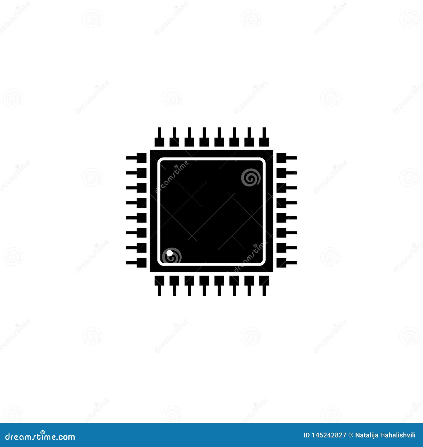 Computer Chip icon vector stock vector. Illustration of circuit - 145242827