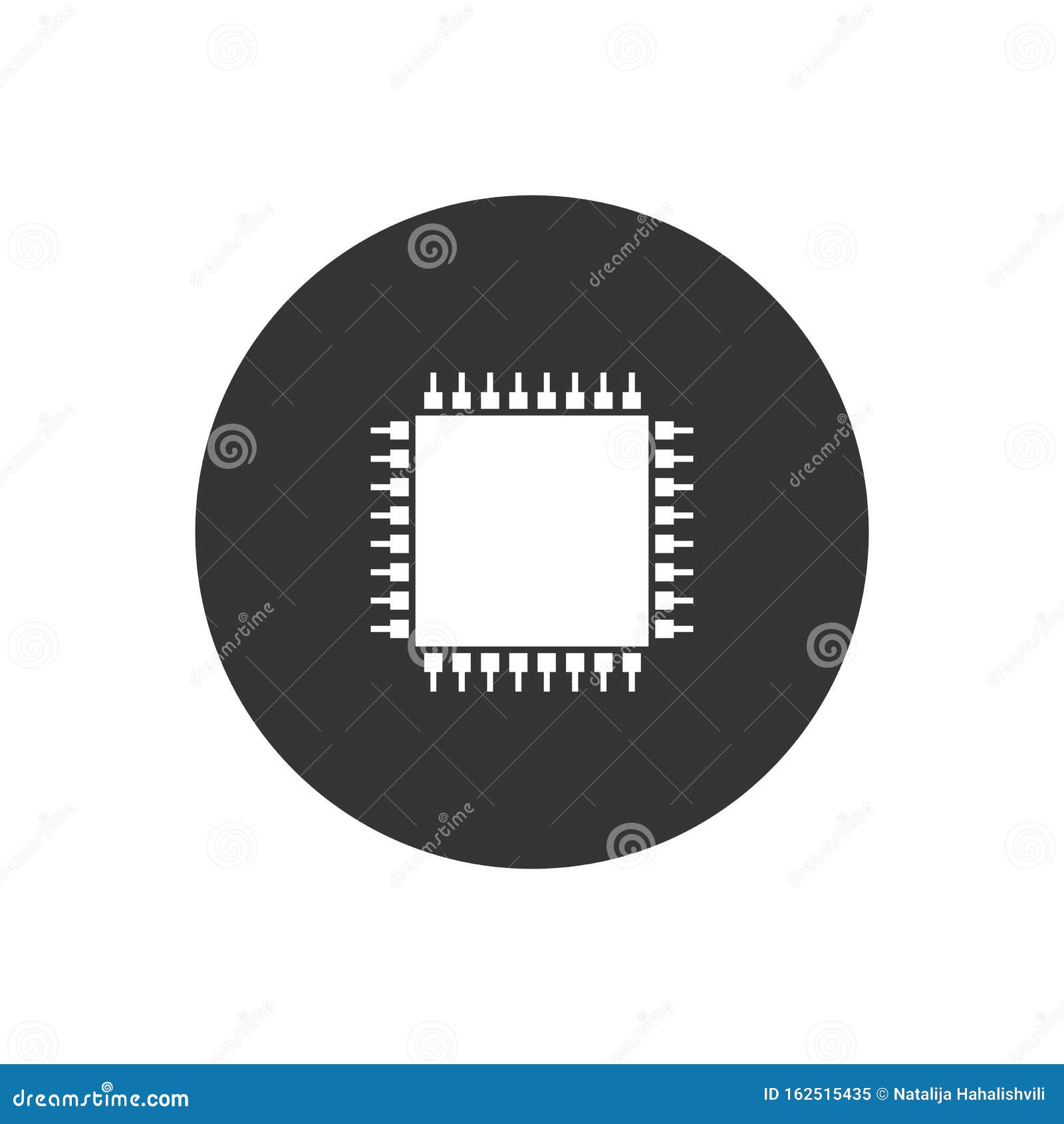 Computer Chip Icon Vector Illustration Flat Style Stock Vector ...