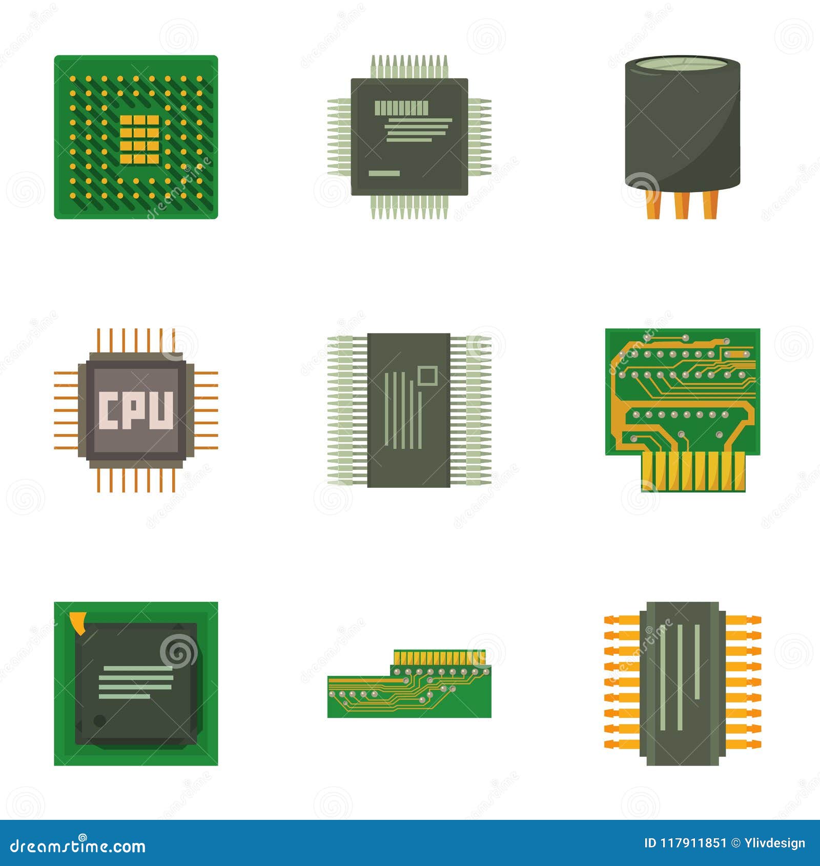 Computer Chip Icons Set, Cartoon Style Stock Vector - Illustration of ... Computer Chip Icons Set, Cartoon Style Stock Vector - Illustration of ...