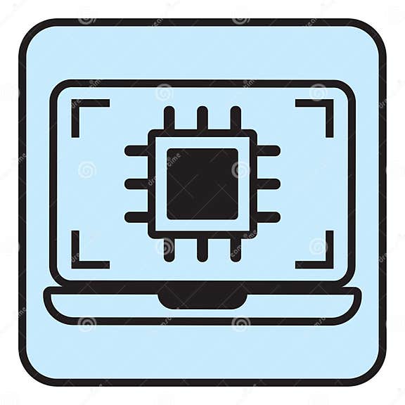 Computer chip, icon stock vector. Illustration of graphic - 261076134