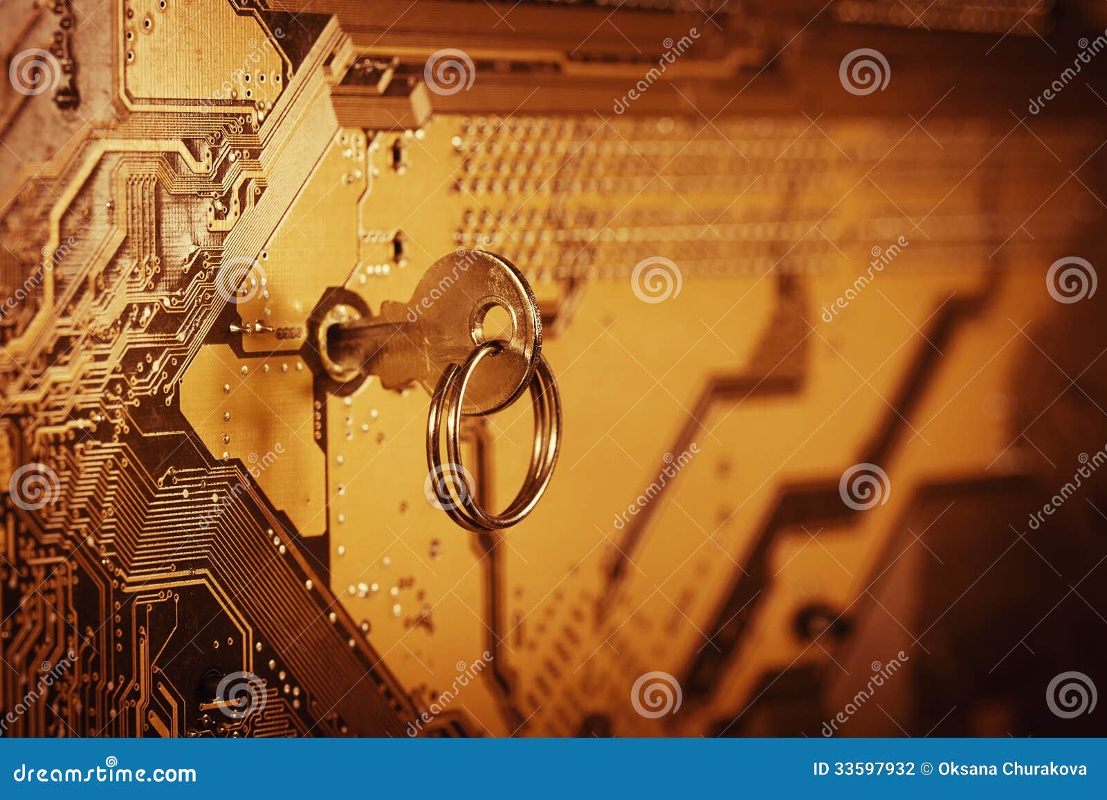 Computer chip with key stock photo. Image of icon, computers - 33597932