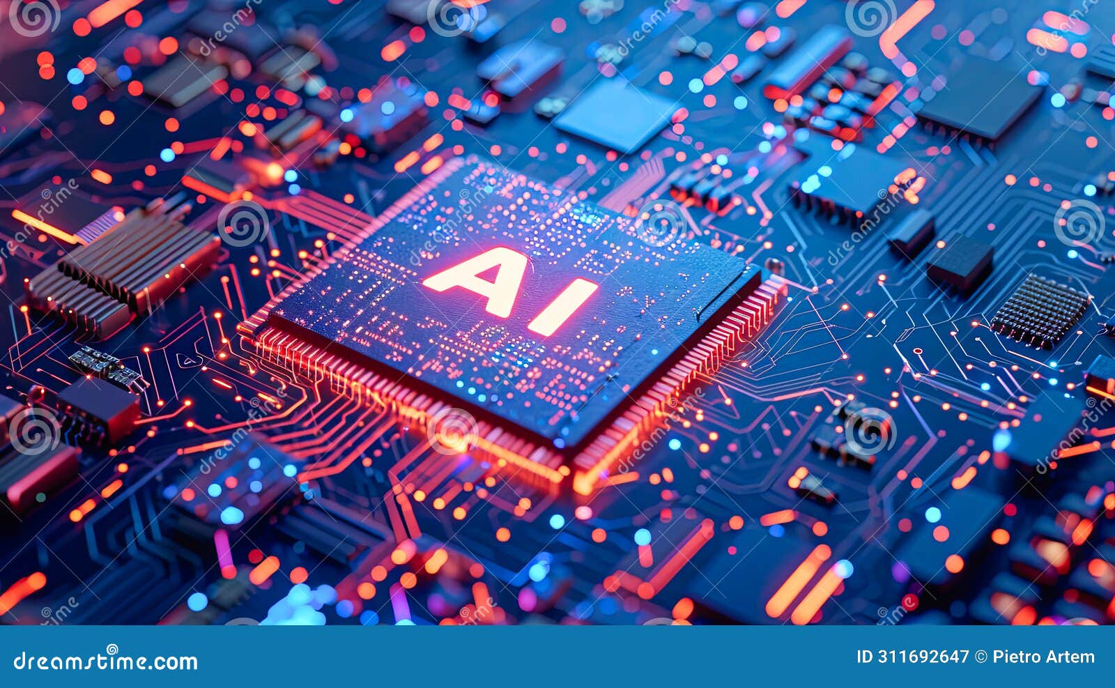 Computer Chip with Letter Ai Stock Image - Image of industry, device ...