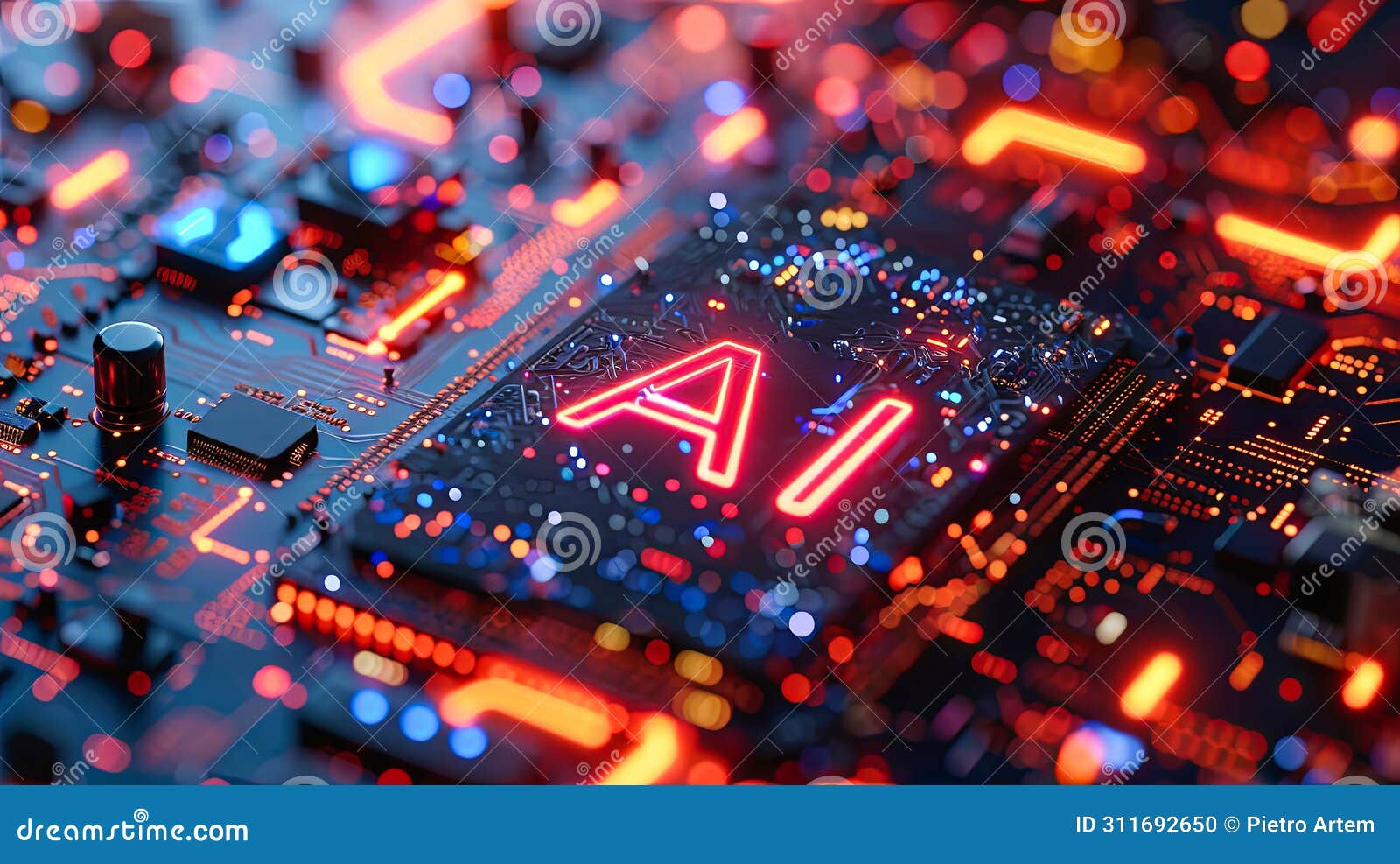 Computer Chip with Letter Ai Stock Photo - Image of semiconductor ...