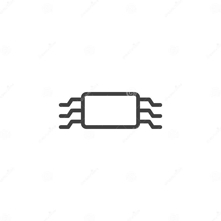Computer chip line icon stock vector. Illustration of icon - 165744048