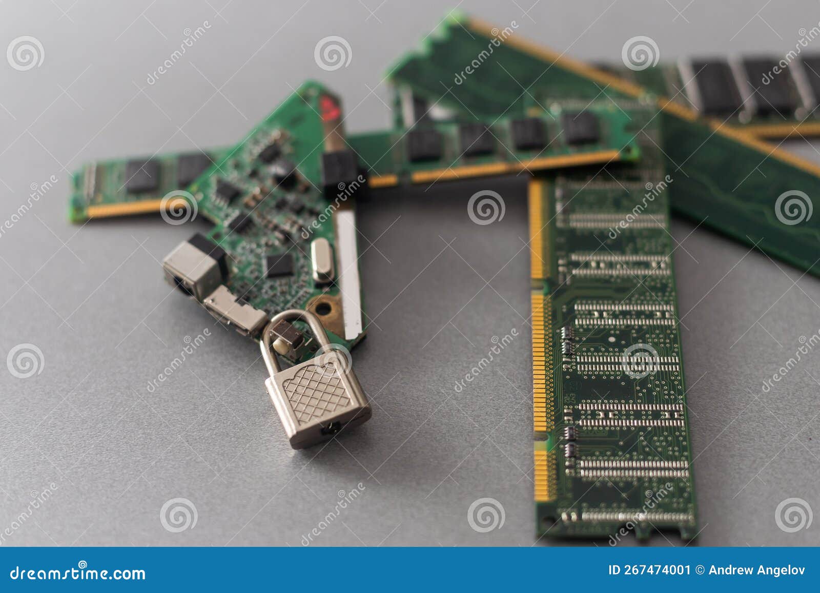 Computer Chip Locked , Computer Security Conception. Stock Image ...