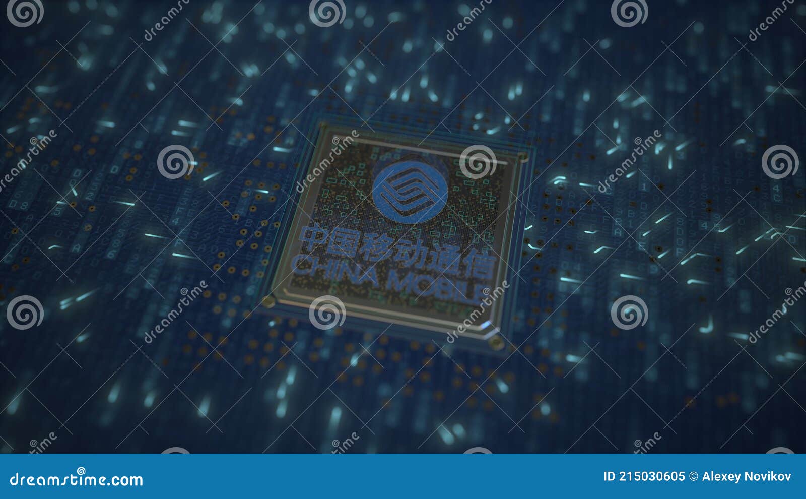 Computer Chip With The Logo Of CHINA TELECOM. Conceptual Editorial 3d ...