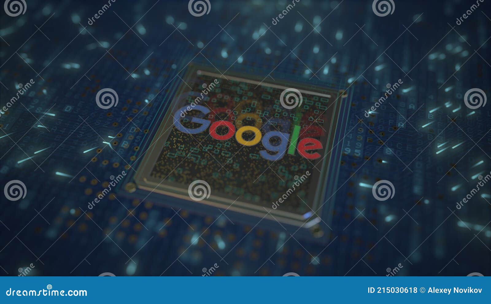 Computer Chip with the Logo of GOOGLE. Conceptual Editorial 3d ...