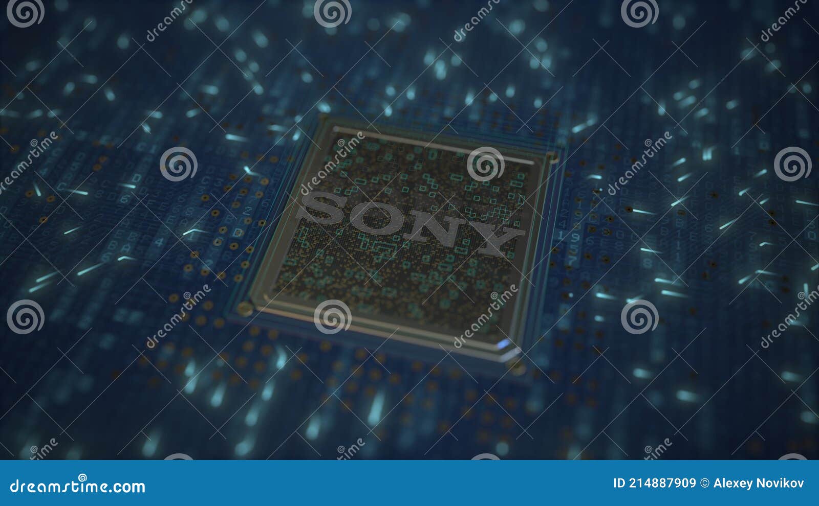 Computer Chip with the Logo of SONY. Conceptual Editorial 3d Rendering ...