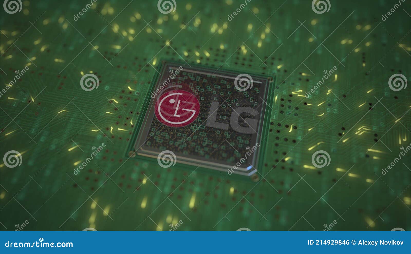 LG Logo on the Chip on Computer Board. Conceptual Editorial 3d ...