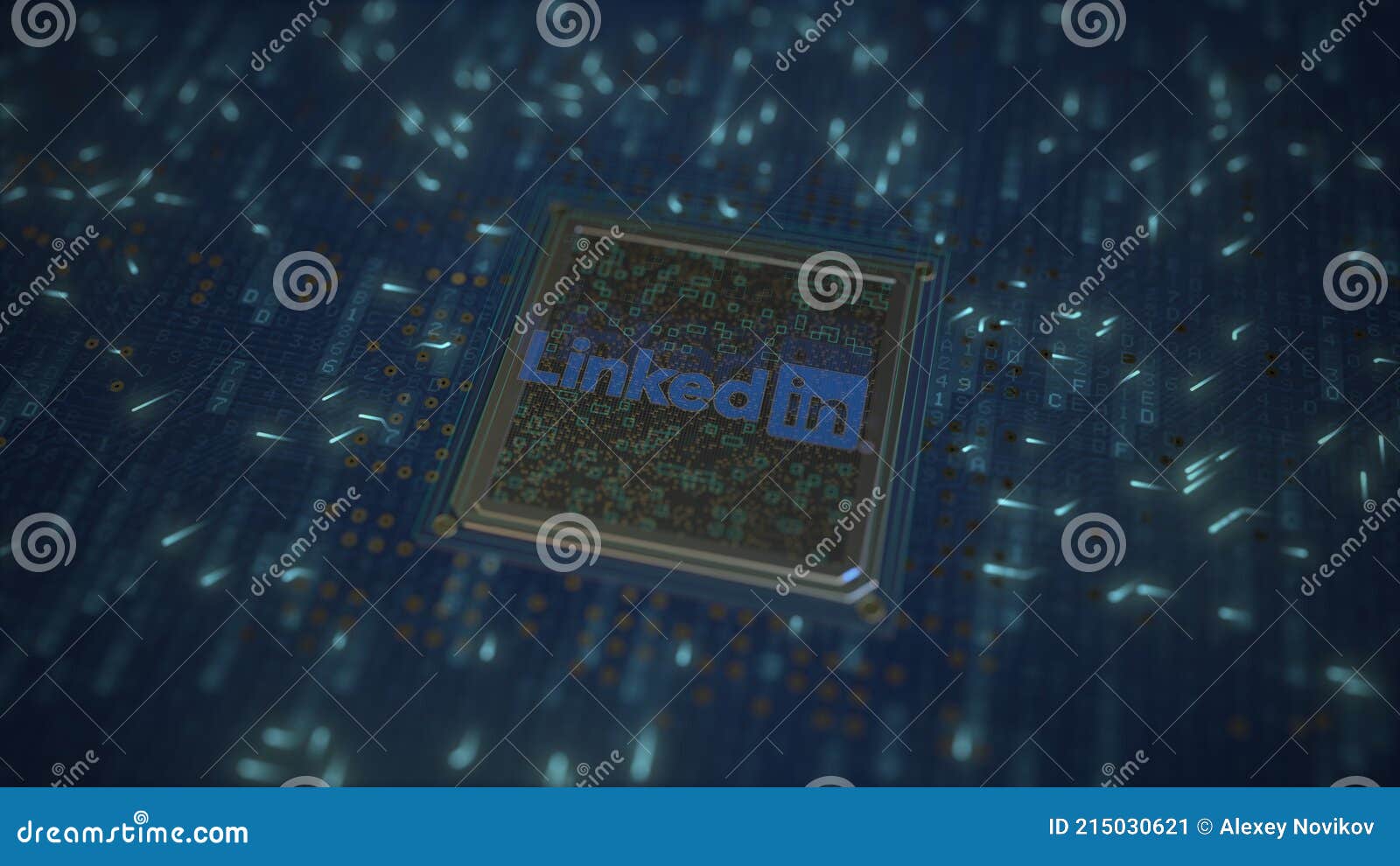 Computer Chip With The Logo Of LINKEDIN. Conceptual Editorial 3d ...