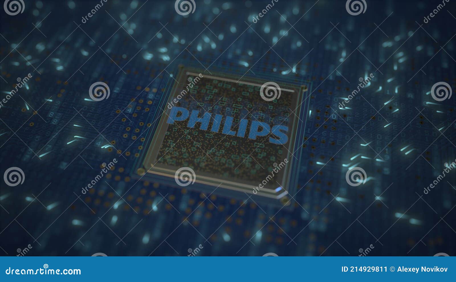 Computer Chip with the Logo of PHILIPS. Conceptual Editorial 3d ...