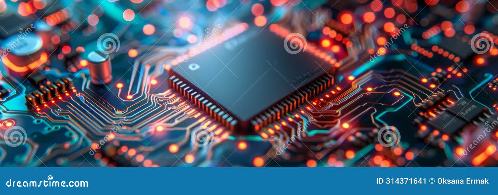 Computer Chip Macro Photo, Electronic Processor Microchip, Motherboard ...