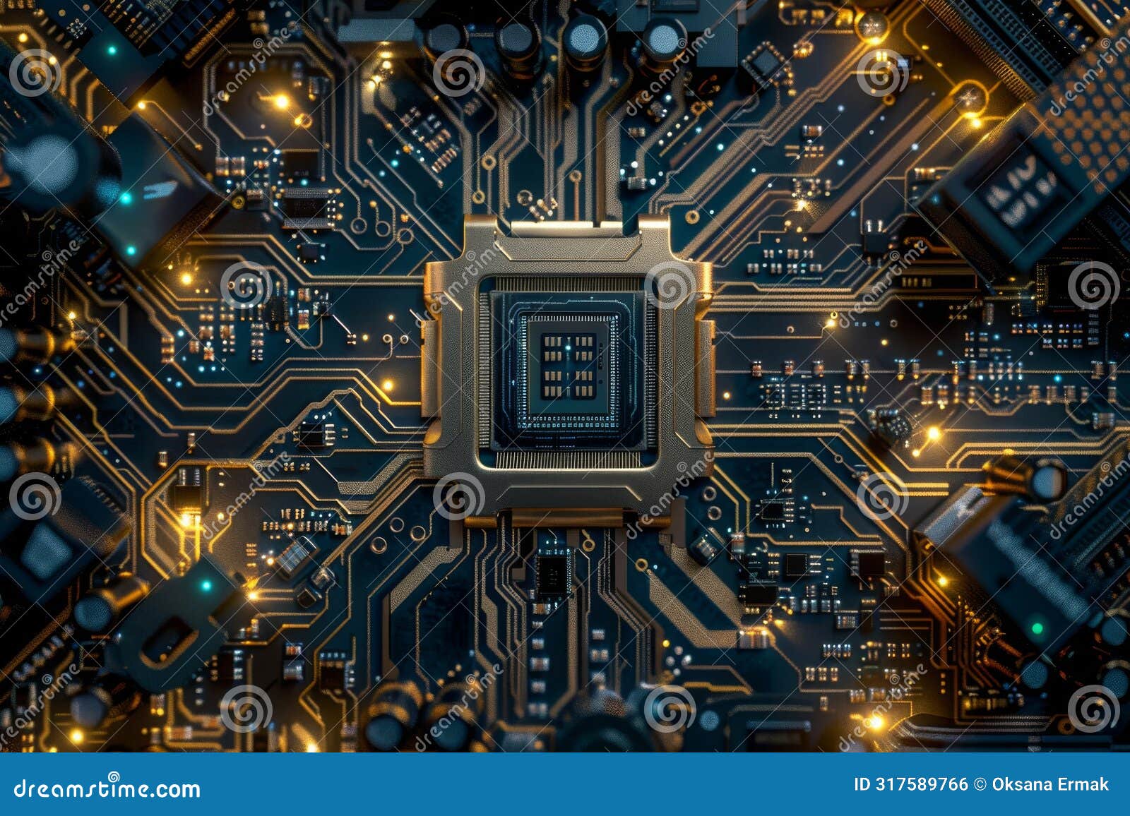 Computer Chip Macro Photo, Electronic Processor Microchip, Motherboard ...
