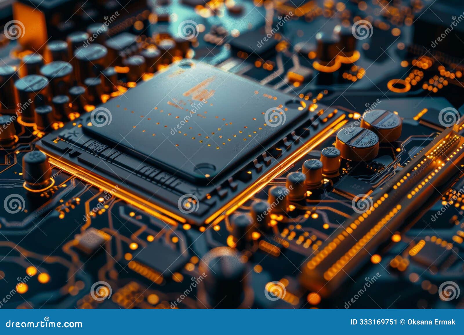 Computer Chip Macro Photo, Electronic Processor Microchip, Motherboard ...