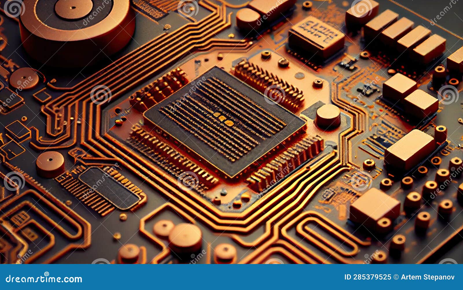 Computer Ship Macro Photo, Electronic Chip, Motherboard Part, Abstract ...