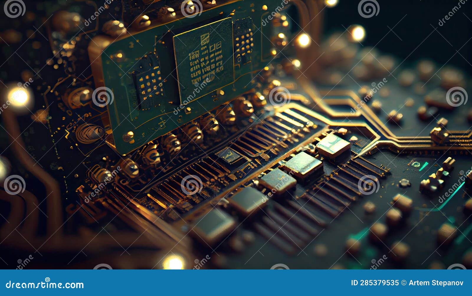 Computer Ship Macro Photo, Electronic Chip, Motherboard Part, Abstract ...