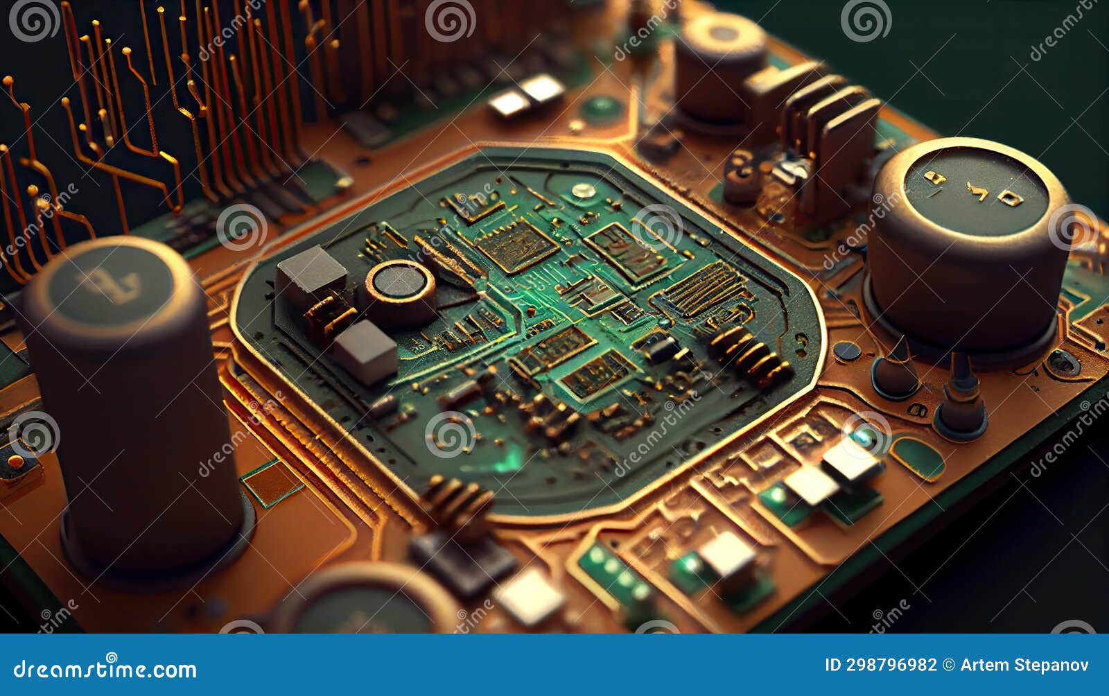 Computer Ship Macro Photo, Electronic Chip, Motherboard Part, Abstract ...