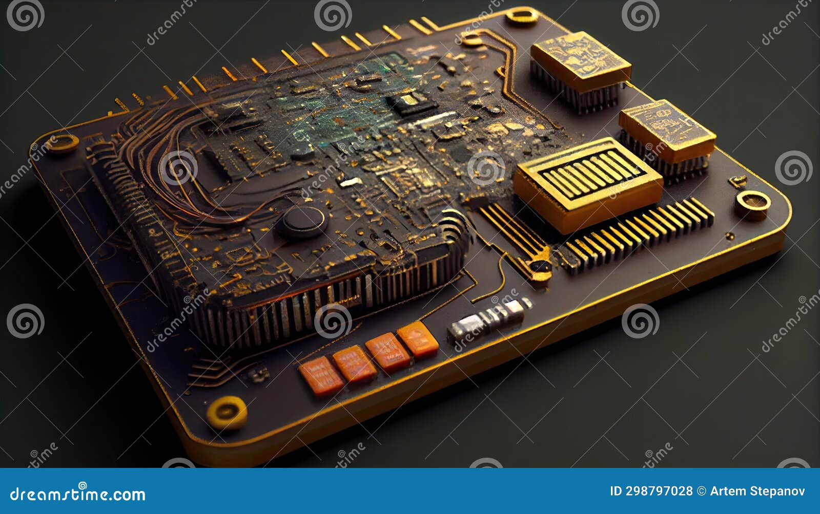 Computer Ship Macro Photo, Electronic Chip, Motherboard Part, Abstract ...