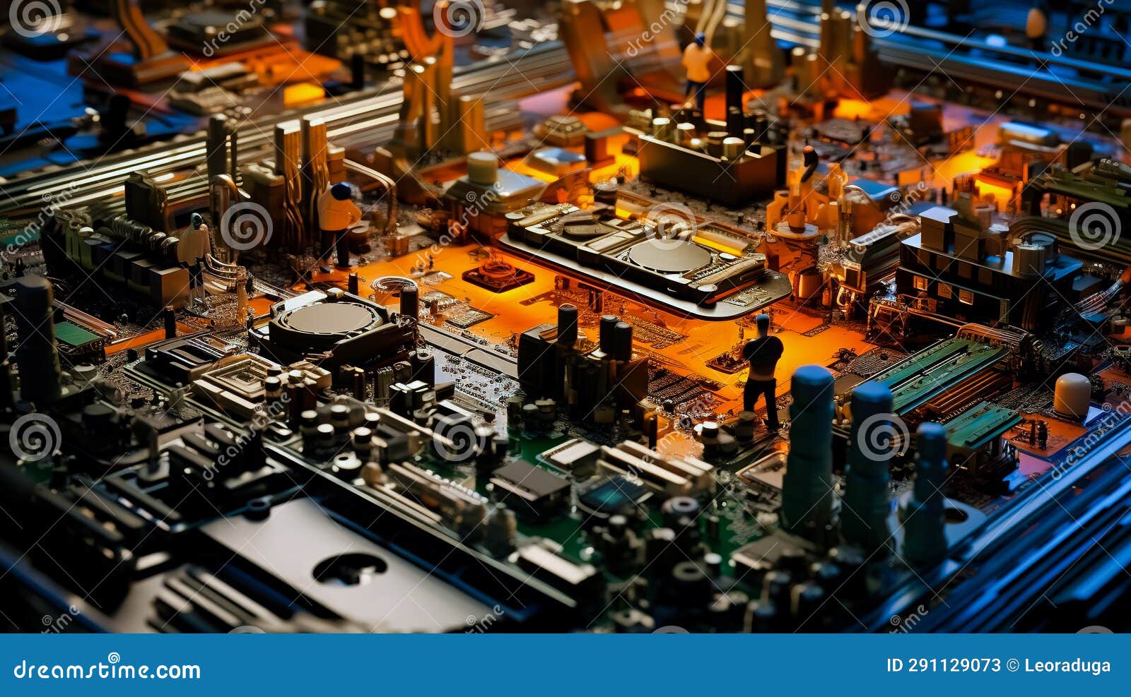 Computer Chip Manufacturing at Fab. Concept. Generative Ai Technology ...