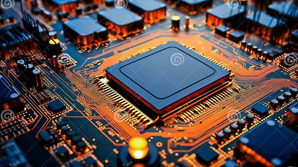 Computer Chip Manufacturing at Fab. Concept. Generative Ai Technology ...