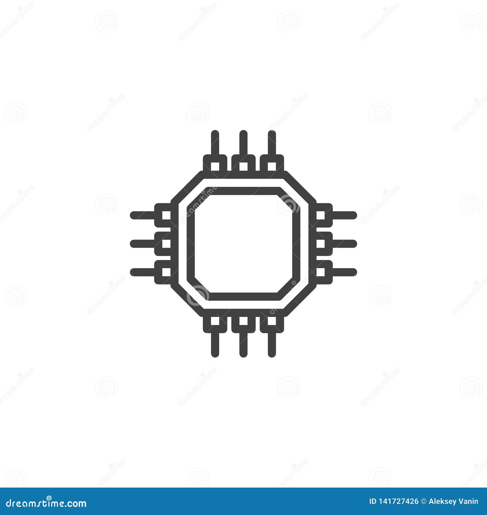 Computer Chip Microprocessor Line Icon Stock Vector - Illustration of ... Computer Chip Microprocessor Line Icon Stock Vector - Illustration of ...