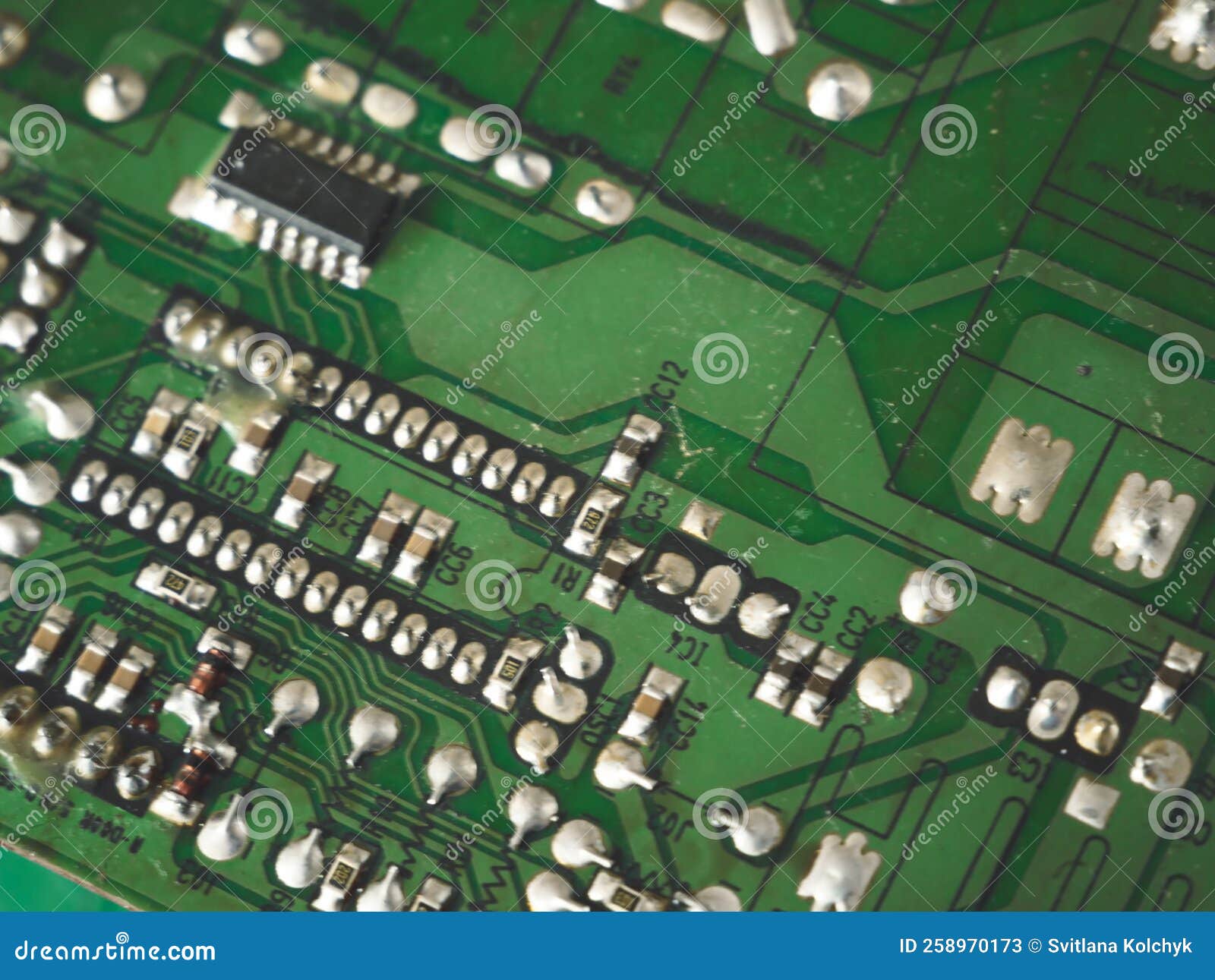 Computer Chip, Motherboard, Futuristic Circuit Board with Electrons and ...