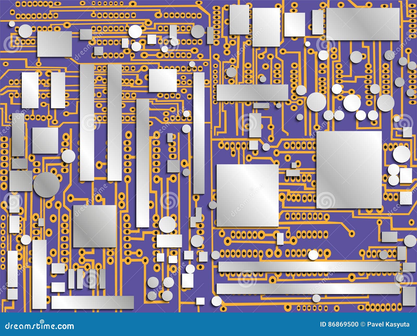 Computer Chip Panel. Conventional Image. Vector Illustration ...