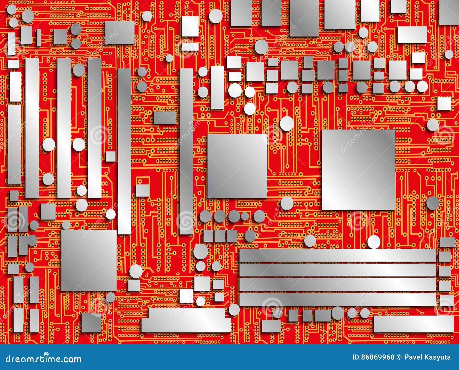 Computer Chip Panel. Conventional Image. Vector Illustration ...